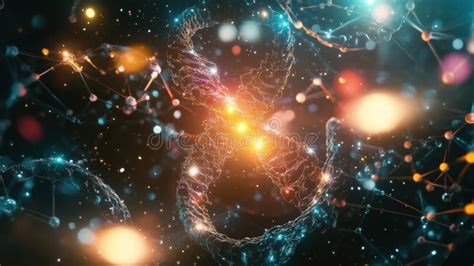 Glowing Dna Double Helix Surrounded By Vibrant Molecular Connections Representing Genetic