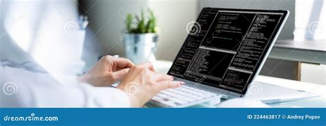 Programmer Woman Coding Girl Coder Stock Image Image Of Panoramic