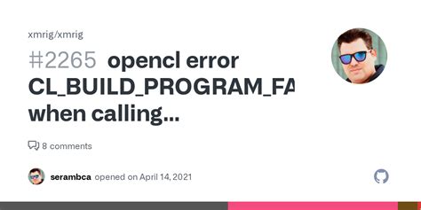 Opencl Error Cl Build Program Failure When Calling Clbuildprogram Issue Xmrig Xmrig