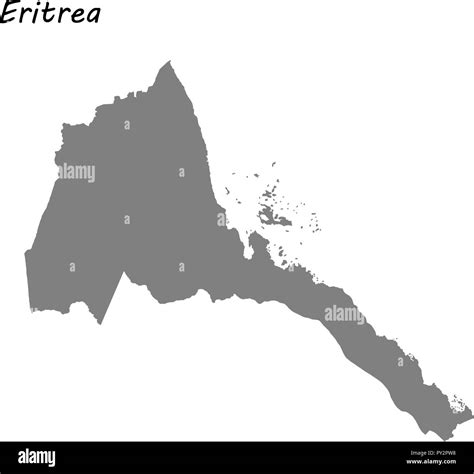High Quality Map Of Eritrea Vector Illustration Stock Vector Image