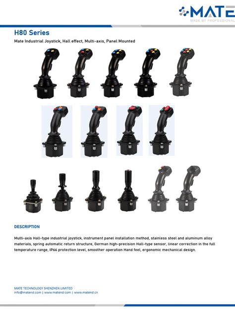 H80 Series Joystick Mkf Js06 Data Sheet Pdf