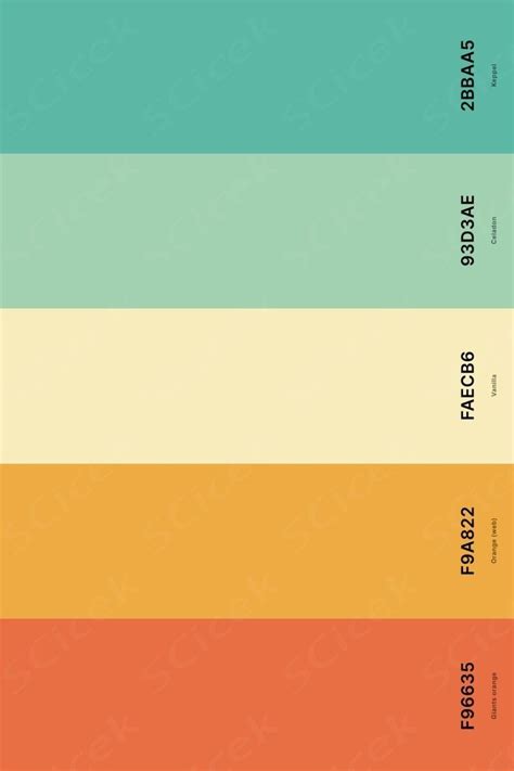 23 Retro Beach Color Palette Color Palette With Giants Orange Hex F96635 Orange Web Hex