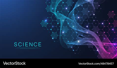 Molecular Abstract Structure And Genetic Vector Image