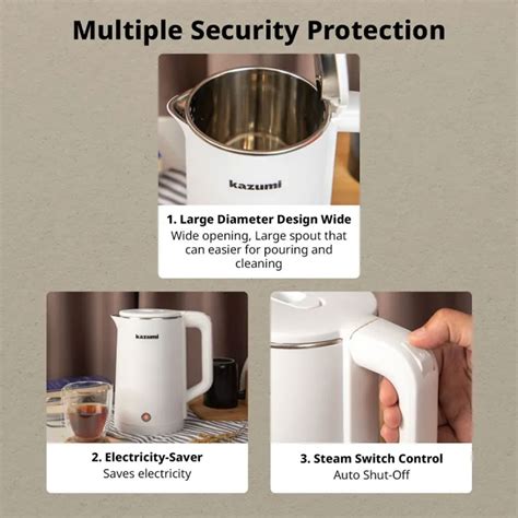 Kazumi Kz Kt4 2l Electric Kettle White Memoxpress Online