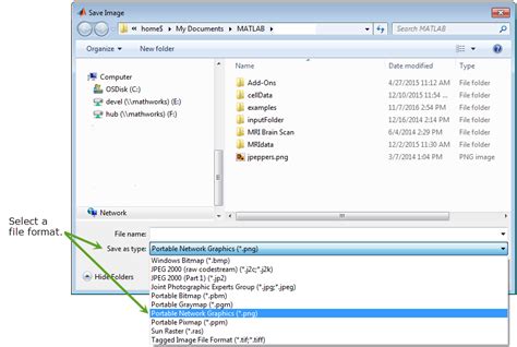 imputfile display save image dialog box to set filename of image file