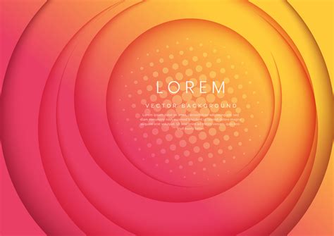 Abstract Modern Red And Yellow Gradient Circles Layers Lighting Background With Copy Space For