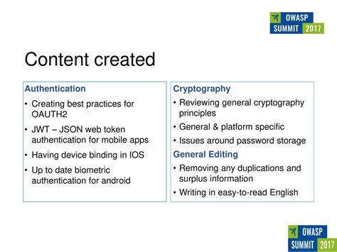 owasp summit 2017 debrief ppt download