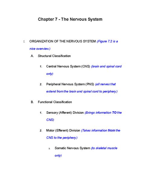 The Nervous System Chapter Seven A P Bio136 Chapter 7 The Nervous System I