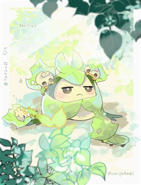 Swadloon And Sewaddle Pokemon Drawn By Umipokemori Danbooru