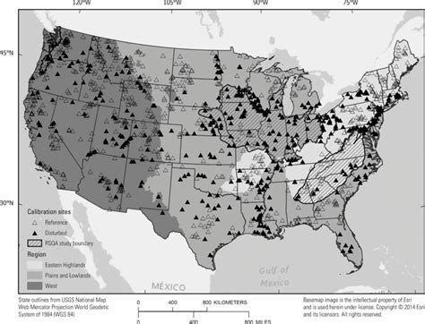 map showing regionalization of a multi metric index for assessing the
