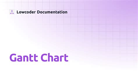 Gantt Chart Lowcoder Documentation