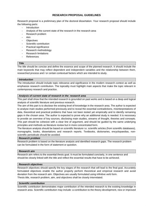 Pdf Research Proposal Guidelines Titulinis Ism · Research Proposal Guidelines Research