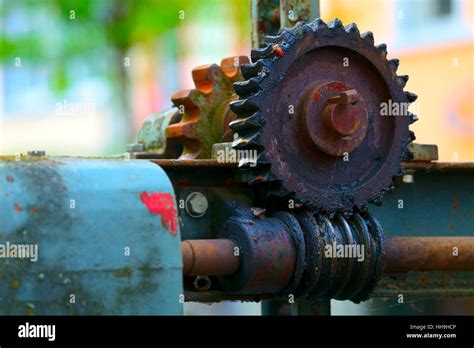 Steel Gear Rust Robot Automatic Machine Machine Detail Closeup Stock Photo Alamy