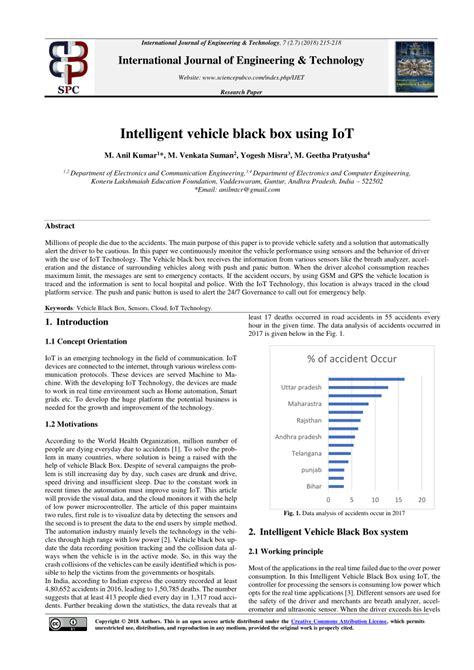 Pdf Intelligent Vehicle Black Box Using Iot
