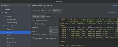 Pycharm Can I Set Different Indentation For Different Languages In