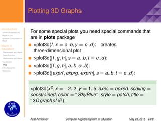 Computer Algebra System Maple PPT