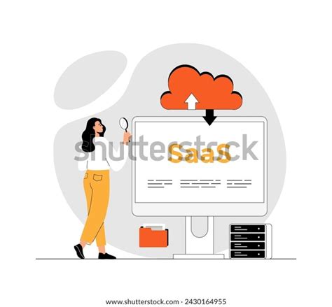 saas concept software service cloud computing stock vector royalty