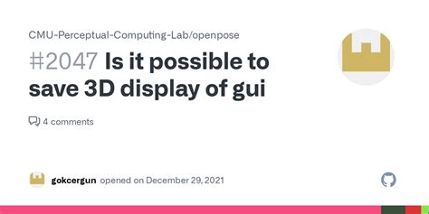Is It Possible To Save 3d Display Of Gui · Issue 2047 · Cmu Perceptual Computing Labopenpose
