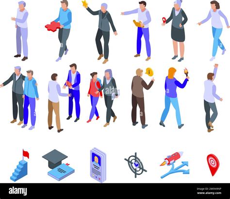 Mentor Icons Set Isometric Set Of Mentor Vector Icons For Web Design Isolated On White