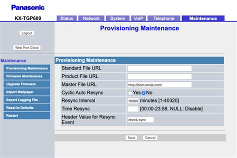 Panasonic Boot Server OnSIP Support