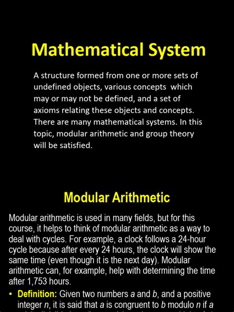 Mathematical System Modular Arithmetic Pdf