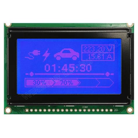 12864 Graphic Blue Color Backlight Lcd Display Module Display Size