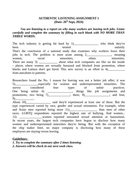 Authentic Listening Assignment 1 Pdf