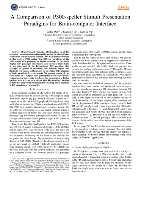 Pdf A Comparison Of P300 Speller Stimuli Presentation Paradigms For Brain Computer Interface