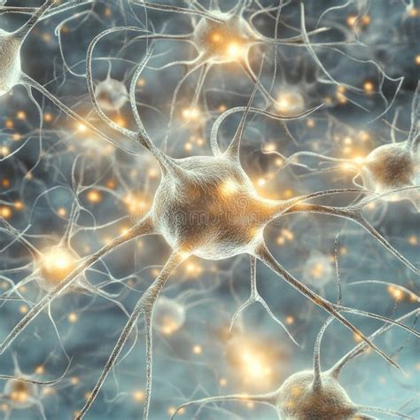 Glowing Neural Connections Close Up Of Active Neurons In The Brain