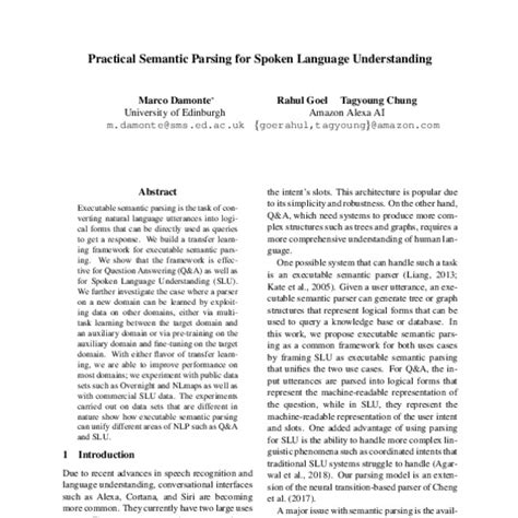 Practical Semantic Parsing For Spoken Language Understanding Acl Anthology