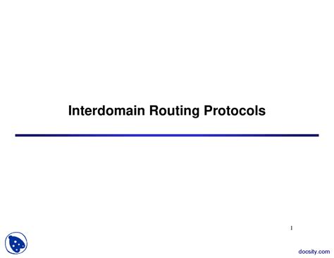 Interdomain Routing Protocols Computer Networking Lecture Slides Docsity