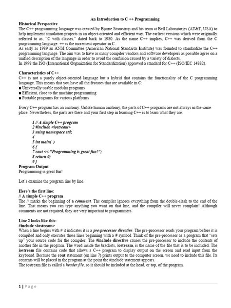 C Plus Plus Lecture Note 2022 Pdf C Computer Program