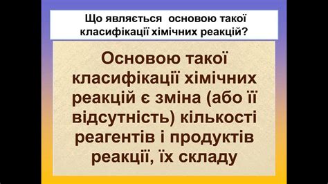Класифікація хімічних реакцій за кількістю і складом реагентів та продуктів реакцій Youtube