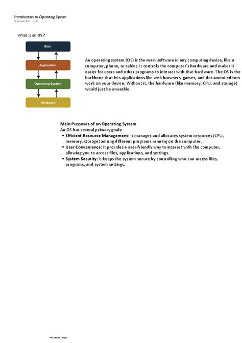 Introduction To Operating System What Is An Os An Operating System Os Is The Main Software