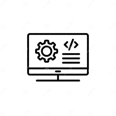 Display Code Icon For Programming And Software Development Stock Vector