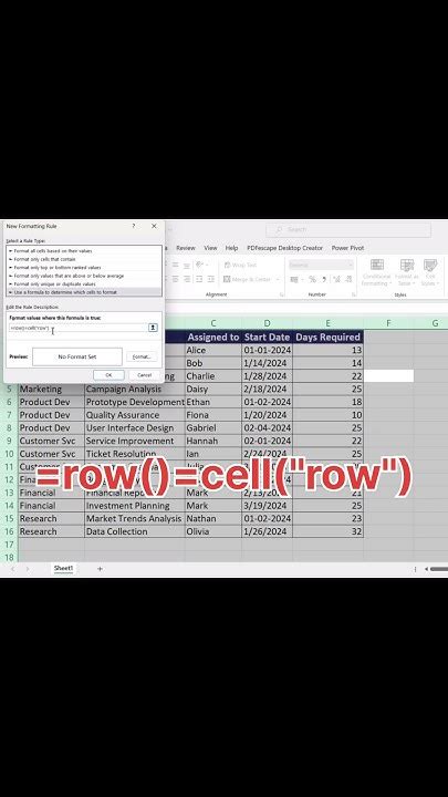 Highlight Active Row In Excel 👈excel Exceltips Exceltricks