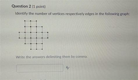 Solved Question Point Identify The Number Of Vertices Chegg