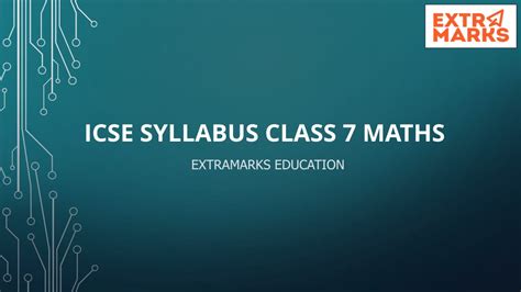 Ppt Icse Syllabus Class 7 Maths Powerpoint Presentation Free