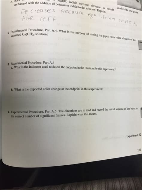 Solved Experimental Procedure Part A 4 What Is The