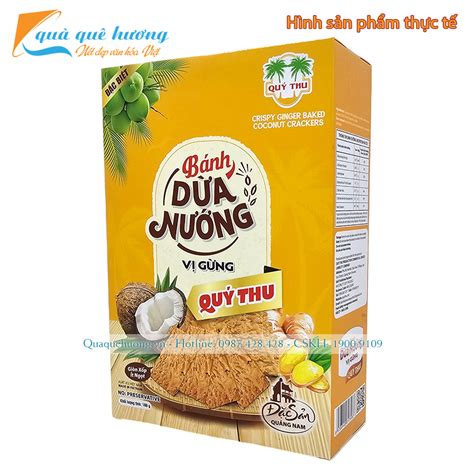 Bánh Dừa Nướng Vị Gừng Quý Thu Hộp 180gr Đặc Sản Quảng Nam Làm Quà