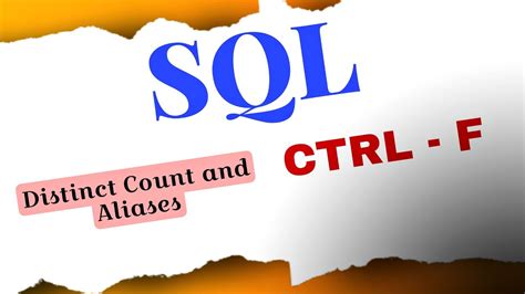 Distinct Count And Aliases In Sql Sql Tutorial For Beginners In Tamil