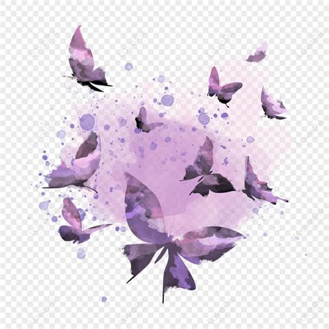 손으로 그린 수채화 스플래시 잉크 스타일 나비 일러스트 조합날개타일러 Png 일러스트 무료 다운로드 Lovepik