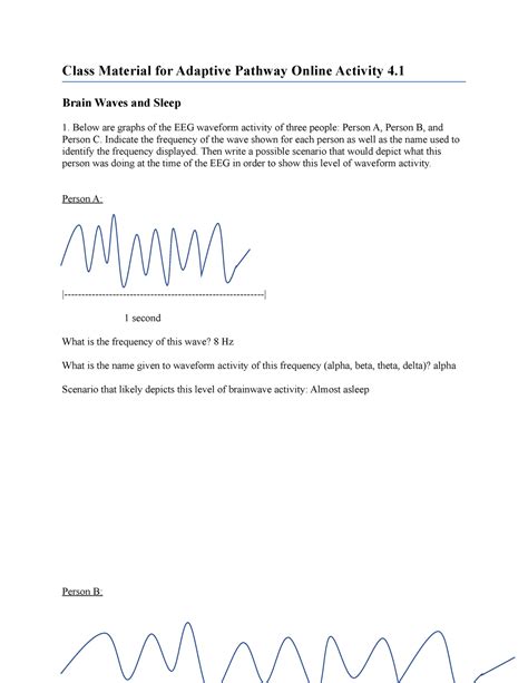 Classifying EEG Waveforms Class Material For Adaptive Pathway Online Activity Brain Waves