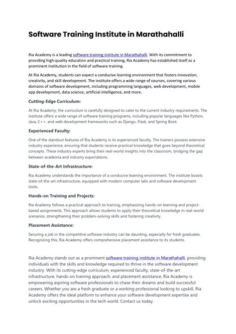 Ppt Software Training Institute In Marathahalli Powerpoint Presentation Id 12395925