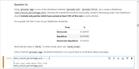 solved question 1ausing groupby agg or one of the shorthand