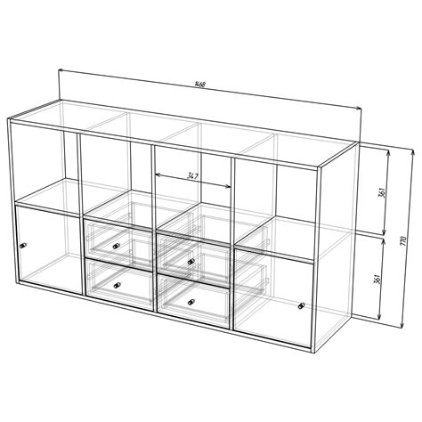 Стеллаж закрытый с 4 ящиками венге цаво Билли 24 Ikea купить за 16207 руб в интернет