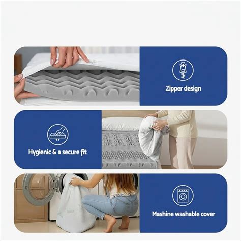 Giselle Bedding 8cm Memory Foam Mattress Topper 7 Zone Graphite Queen
