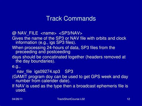 Ppt Track Short Course Track Commands Lecture 02 Powerpoint