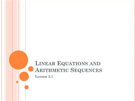 Ppt Linear Equations And Arithmetic Sequences Powerpoint Presentation Id 470810