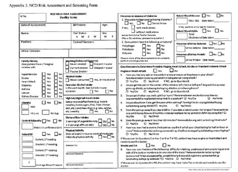 Cvd Ncd Assessment Form Pdf
